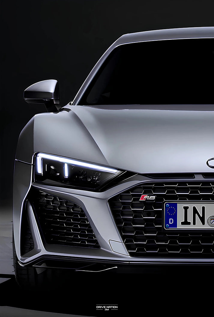 Audi R8 NEON Poster (white LED) - Essentials Series – Drive Nation Club